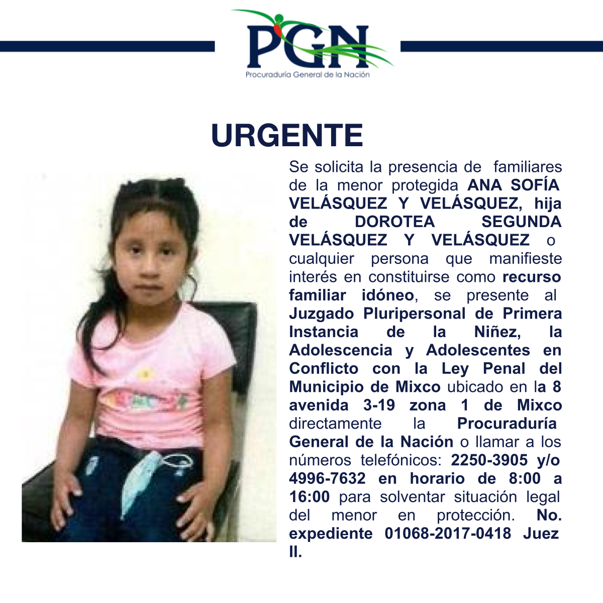 ANA SOFÍA VELÁSQUEZ Y VELÁSQUEZ - Procuraduría General de la Nación PGN