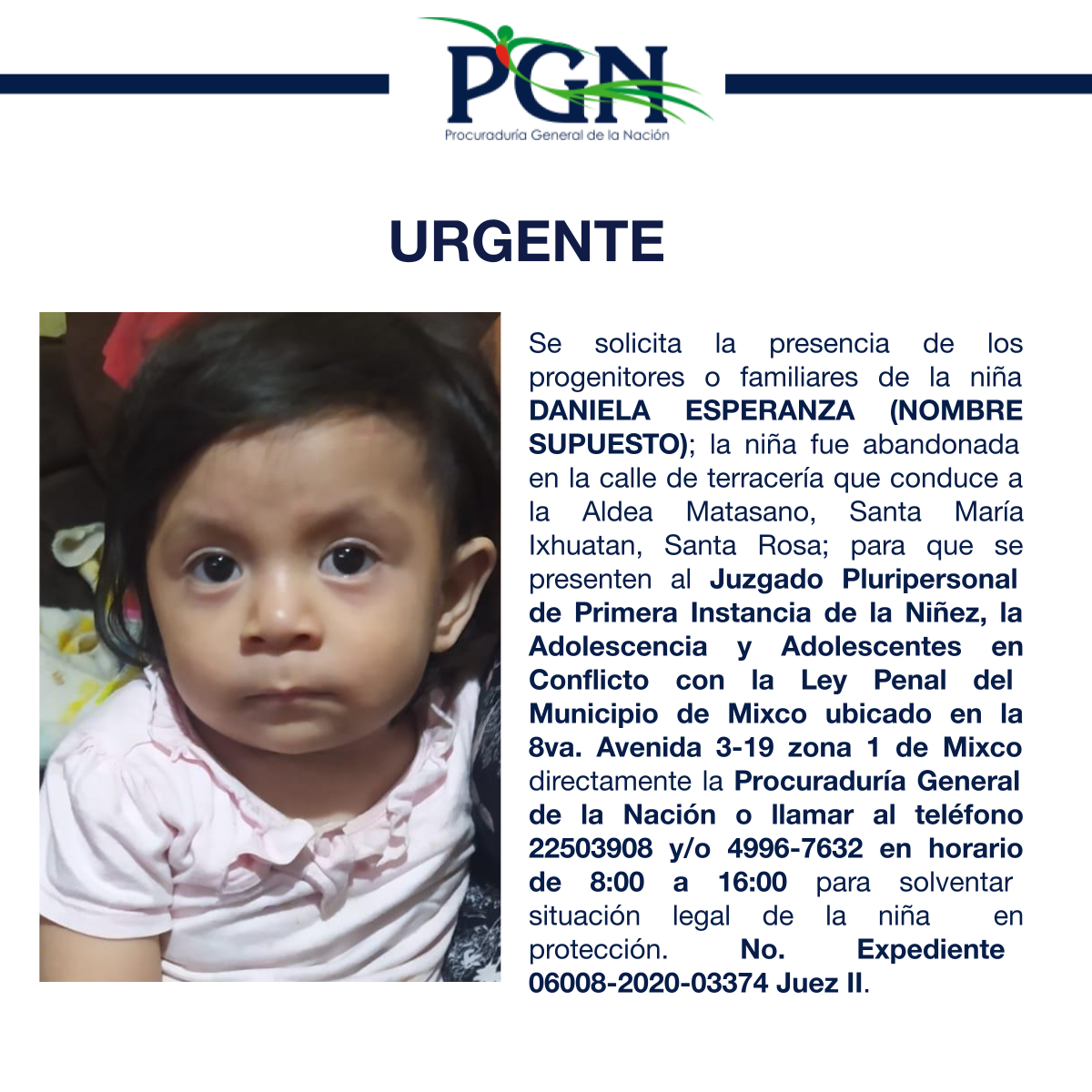 DANIELA ESPERANZA (NOMBRE SUPUESTO) - Procuraduría General de la Nación PGN