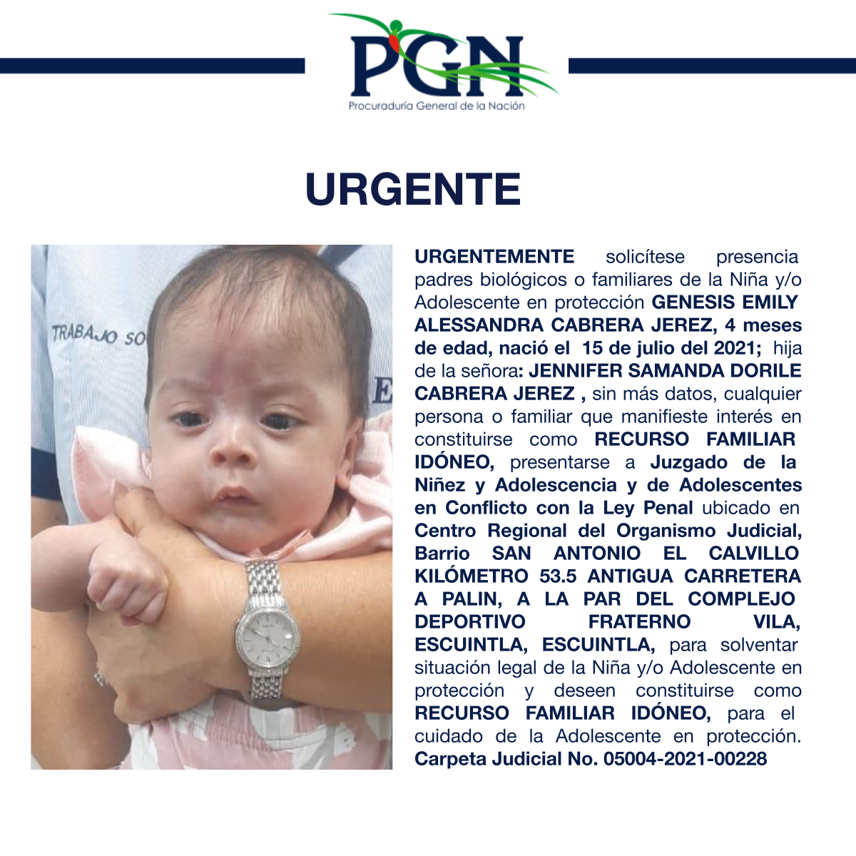 GENESIS EMILY ALESSANDRA CABRERA JEREZ - Procuraduría General de la ...