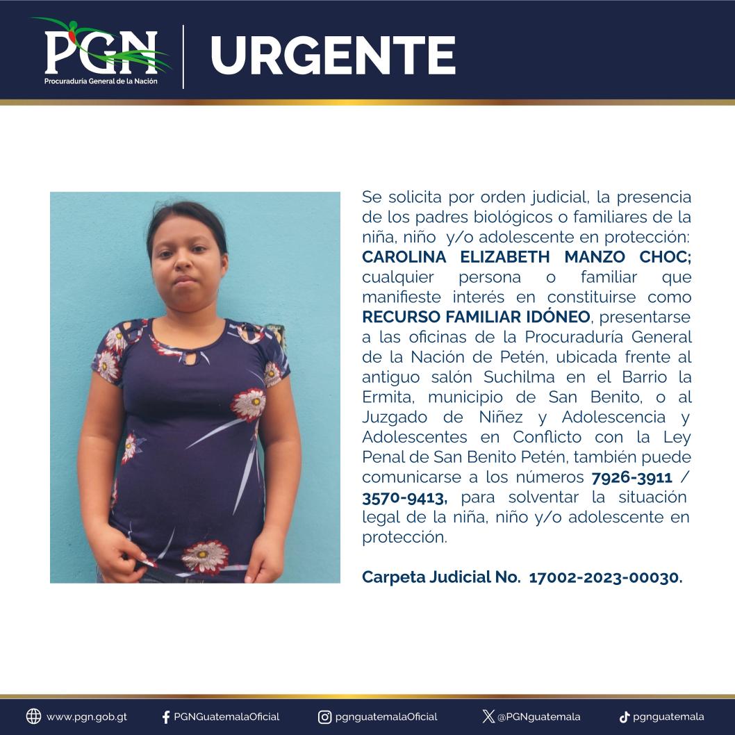 CAROLINA ELIZABETH MANZO CHOC - Procuraduría General de la Nación PGN