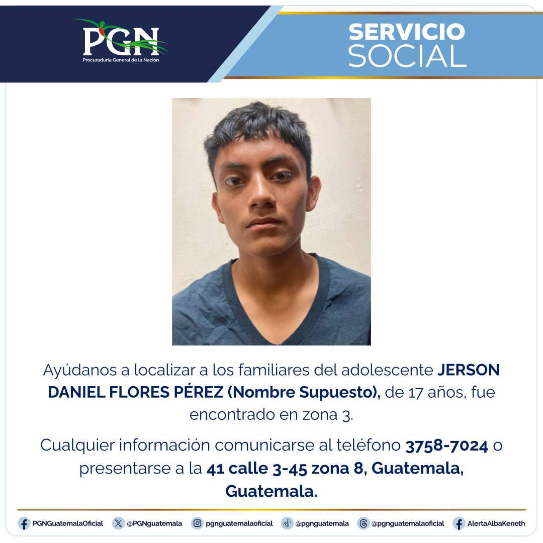 JERSON DANIEL FLORES PÉREZ (Nombre Supuesto) - Procuraduría General de ...