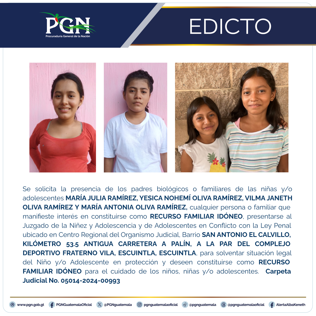 MARÍA JULIA RAMÍREZ. YESICA NOHEMÍ OLIVA RAMÍREZ, VILMA JANETH OLIVA RAMÍREZ Y MARÍA ANTONIA ...