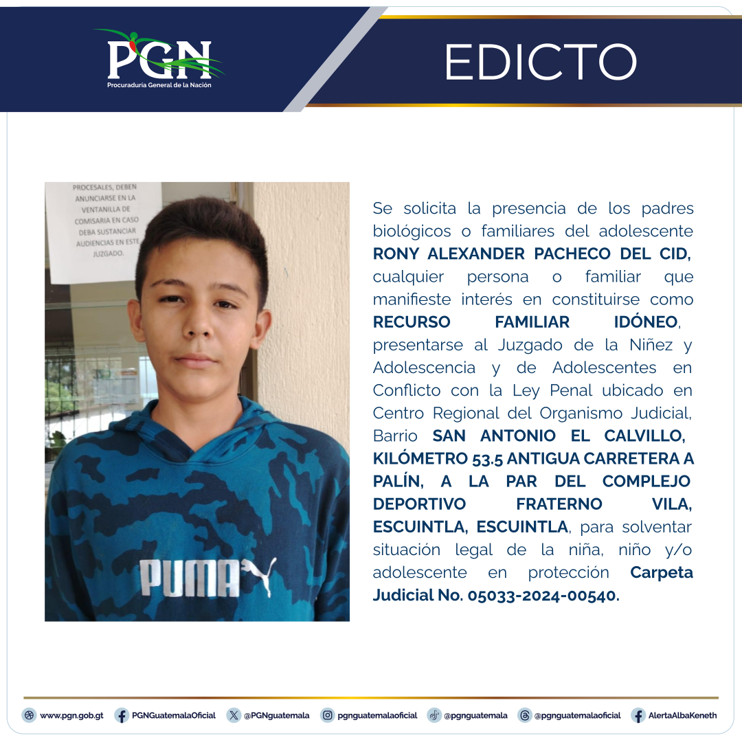 RONY ALEXANDER PACHECO DEL CID - Procuraduría General de la Nación PGN